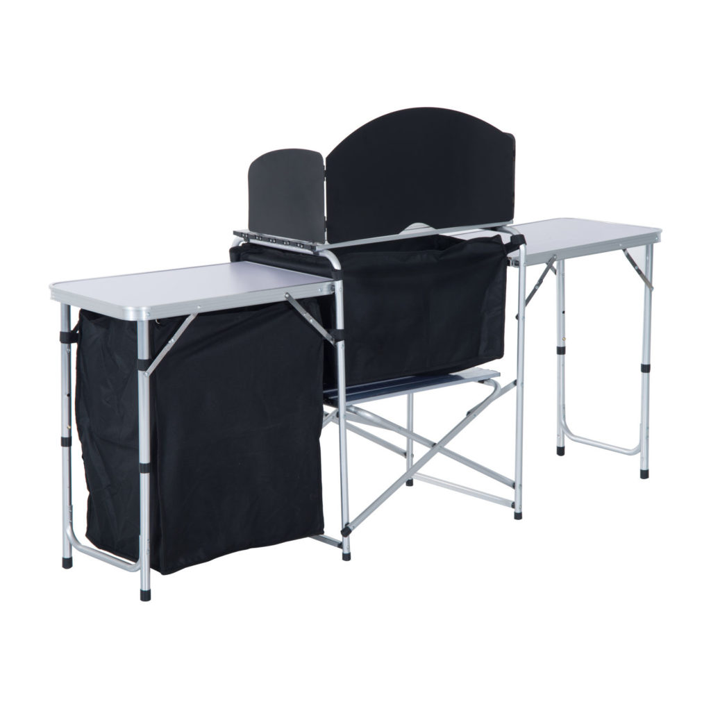 6' Portable Fold Up Camp Kitchen with Windscreen